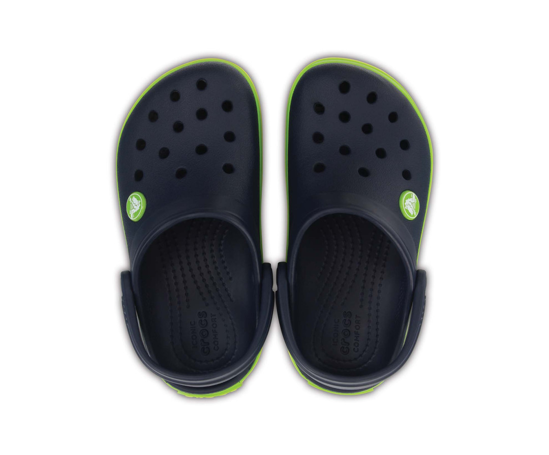 Crocs Kids' Crocband Clog Navy/Volt Green | Zuecos | Crocs Bolivia